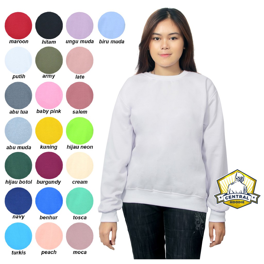 Jual Central Hoodie Sweater Basic Jaket Unisex Pria Wanita Polos Fleece ...