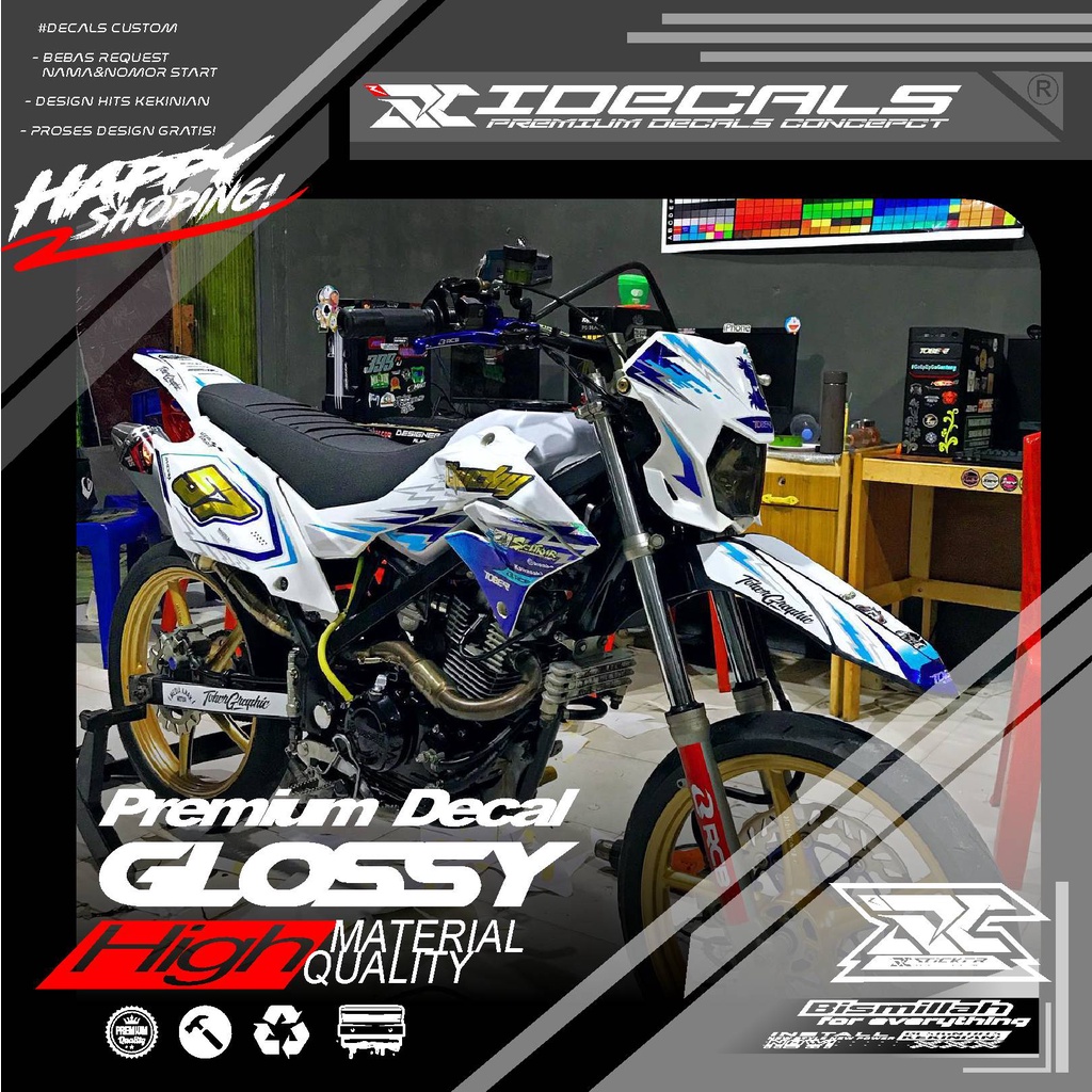 Jual 00263 sticker decals fullbody kawasaki dtracker tema supermoto ...