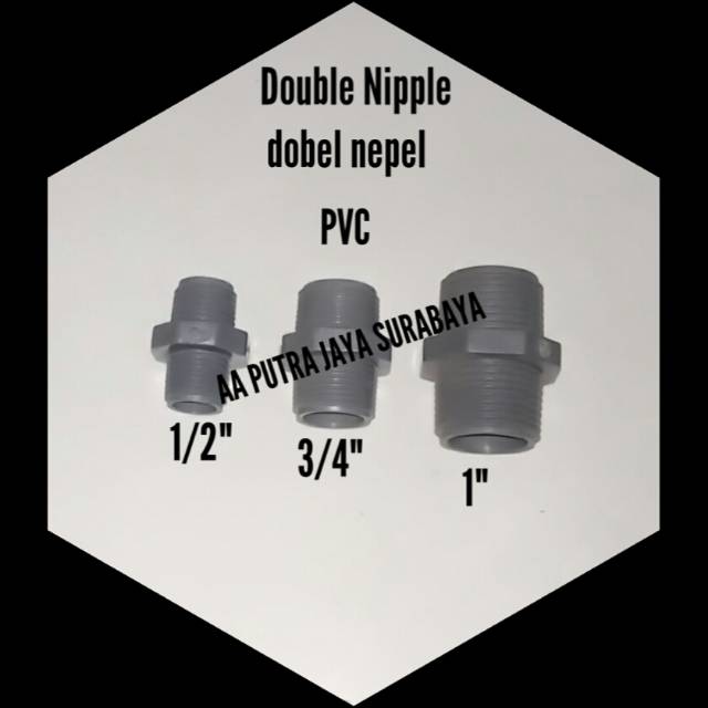 Jual Double nipple pvc dobel nepel 1", 3/4", 1/2" | Shopee Indonesia