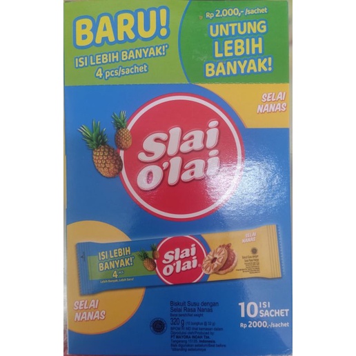 Jual Roma SLAI OLAI PINEAPPLE BOX ISI 10 SACHET | Shopee Indonesia