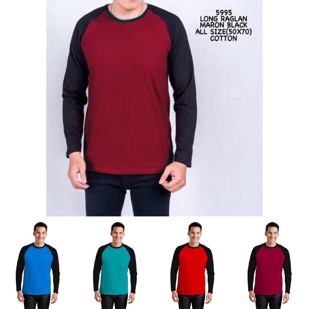 Jual NEW official - Raglan polos lengan panjang / kaos raglan panjang ...