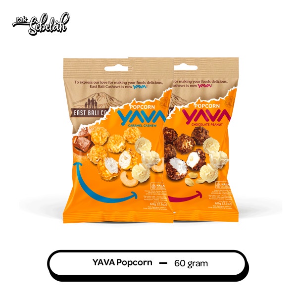 Jual Yava Popcorn Chocolate Peanut & Caramel Cashew 60gr - Berondong ...
