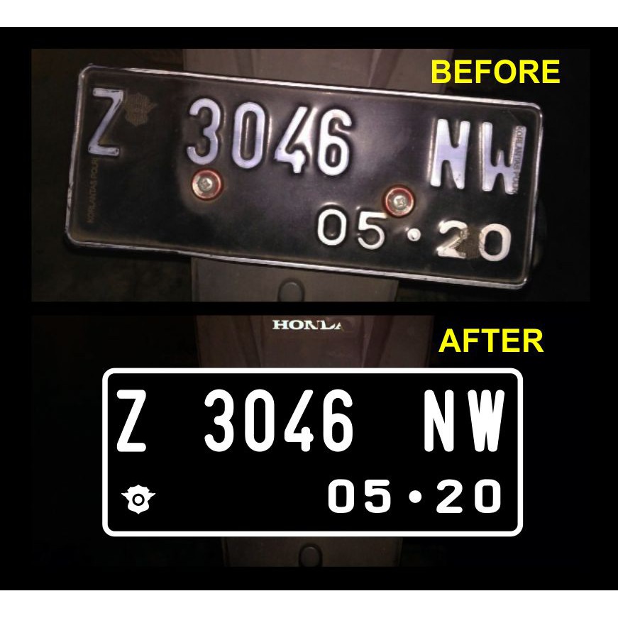 Jual Stiker Motor Sticker Cutting Skotlet unik keren TNBK Plat Nomor ...