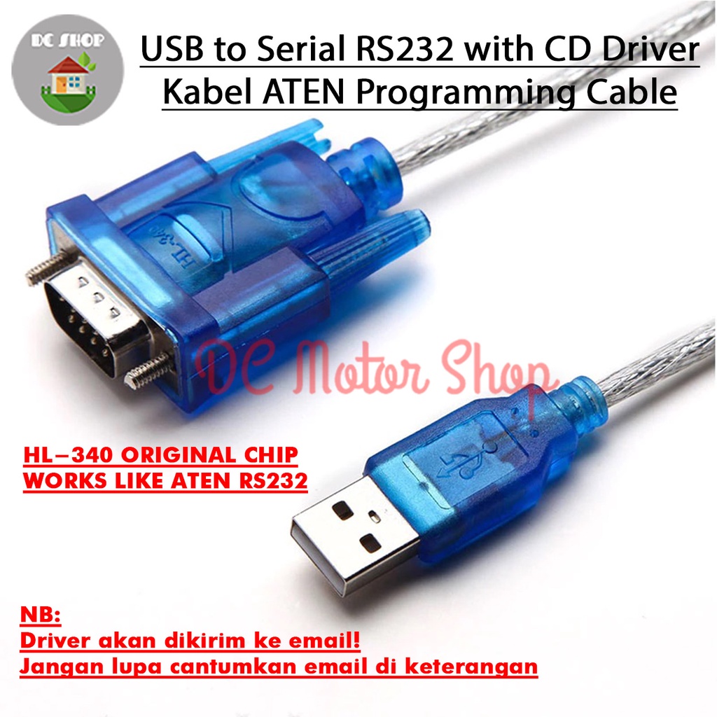 Jual USB to Serial RS232 RS 232 with CD Driver Kabel ATEN Programming ...