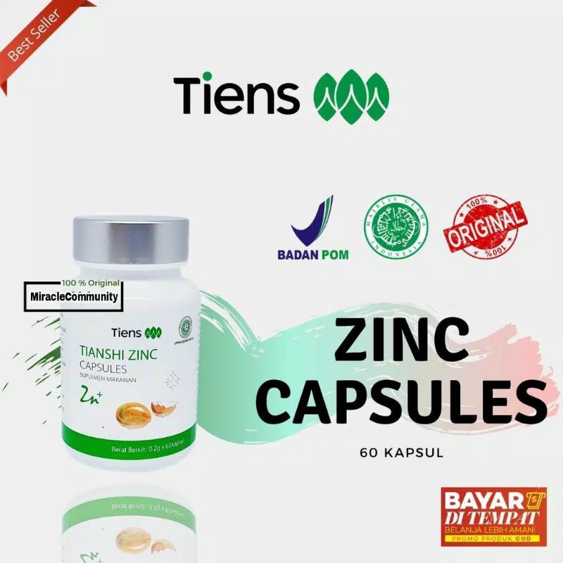 Jual TIENS / TIANSHI ZINC CAPSULES HARGA PROMO 1 BOTOL ZINC CAPSULES ...