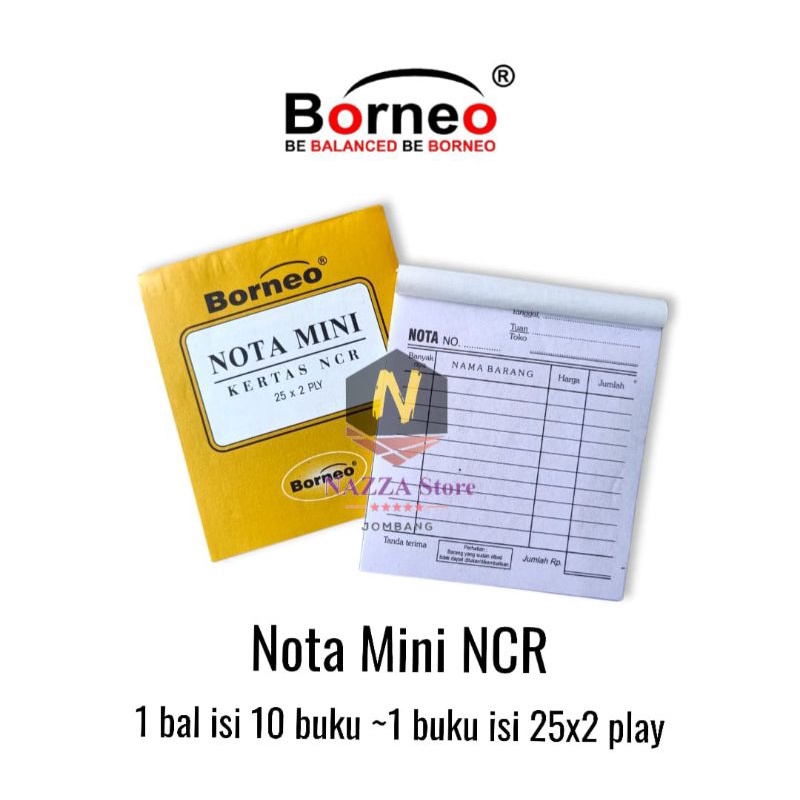 Jual 1 bal nota mini BORNEO kertas NCR | Shopee Indonesia