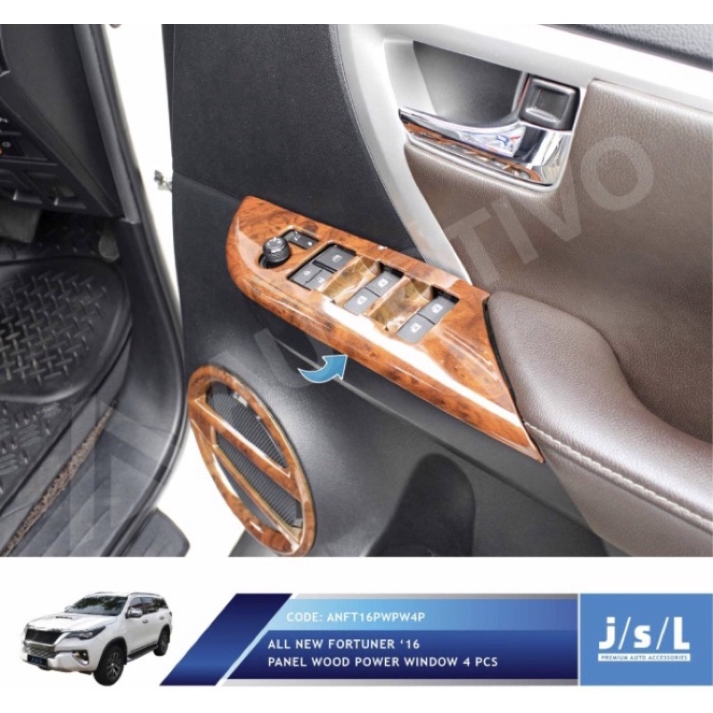 Jual JSL Panel Kayu Power Window All New Fortuner 4 Pcs Wood Panel ...