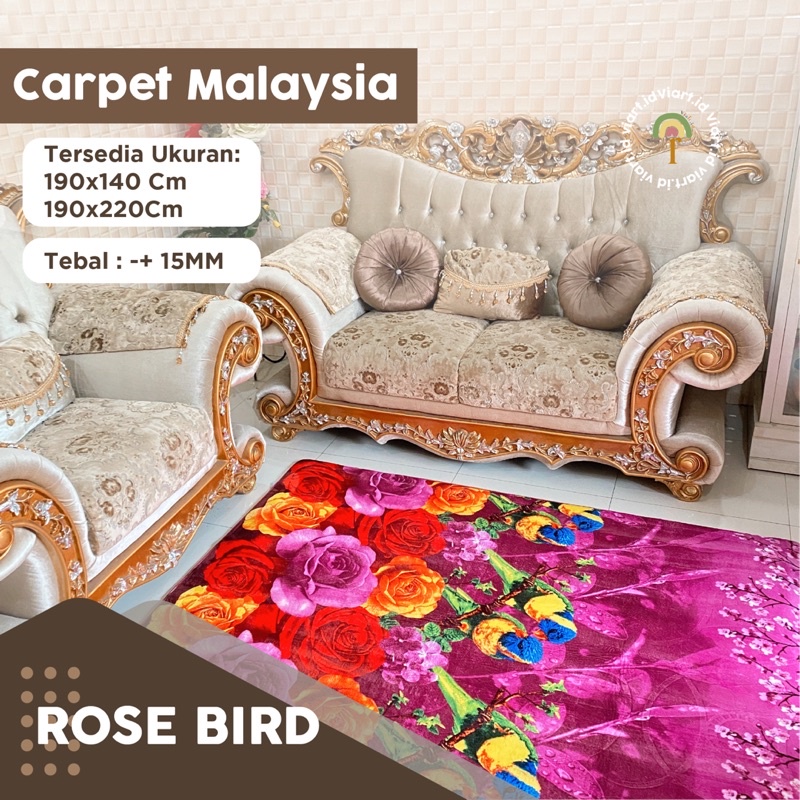 Jual Carpet Malaysia motif mewah Rose Bird karpet Malaysia halus dan ...