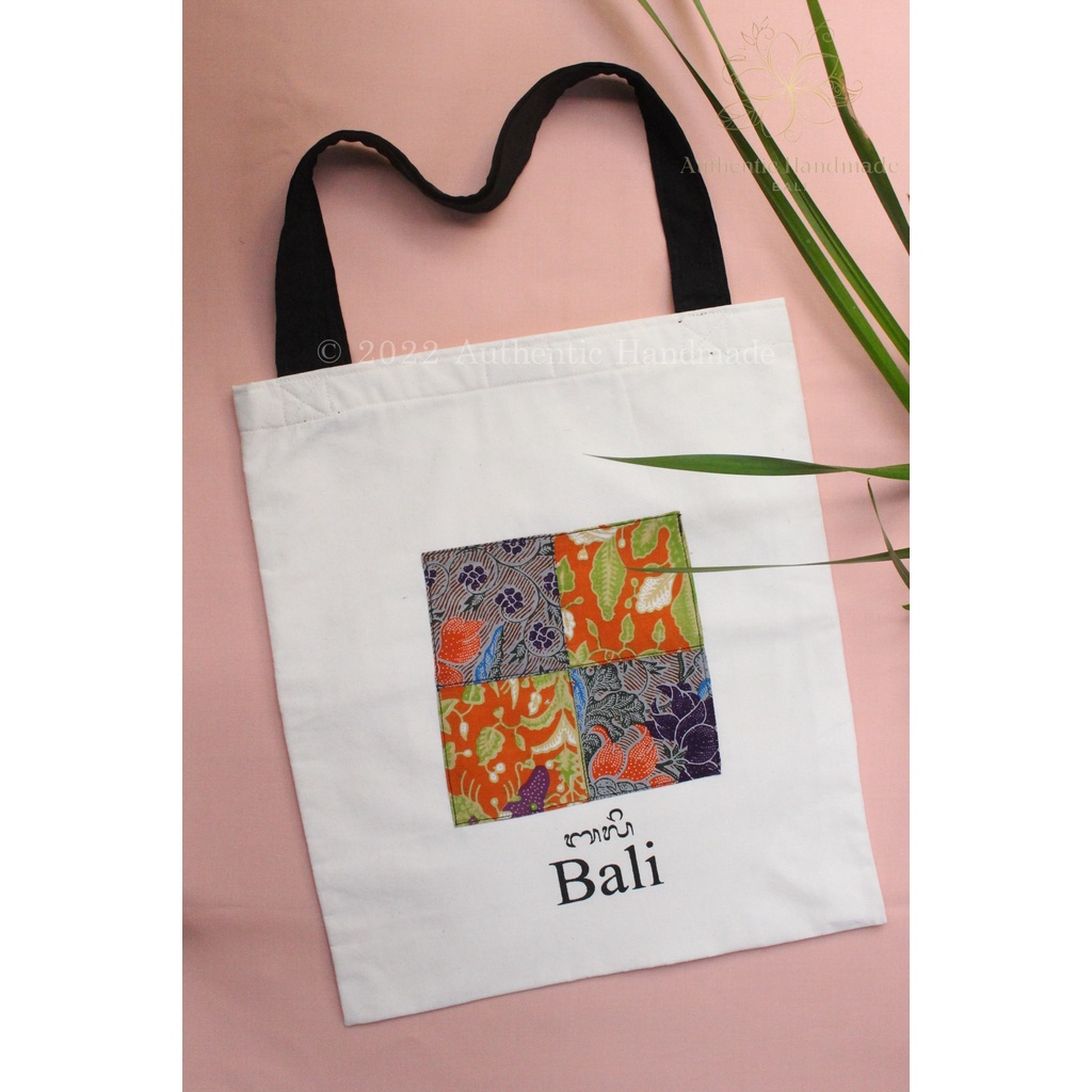 Jual NEW!!! Handmade Tote Bag Bali dengan hiasan BATIK hijau cantik ...