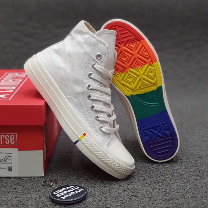 Jual OBRAL SEPATU CONVERSE 70S HIGH X RAINBOW SOL PELANGI GLOSSY IMPORT ...