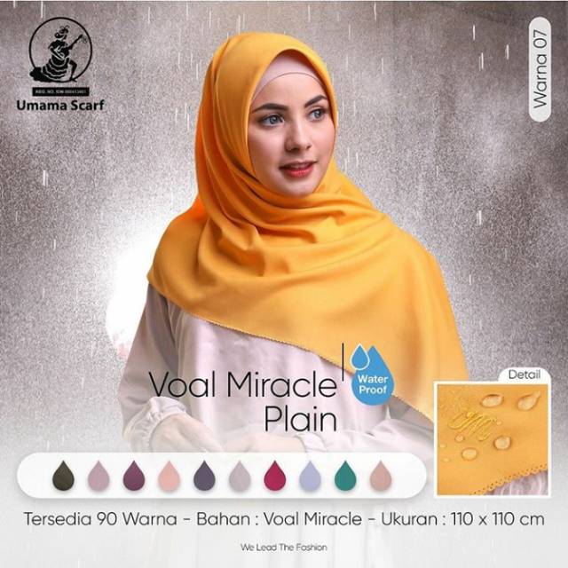 Jual Jilbab Segi Empat Polos by Umama Scarf Voal miracle Lasercut Plain Waterproof Hijab ...