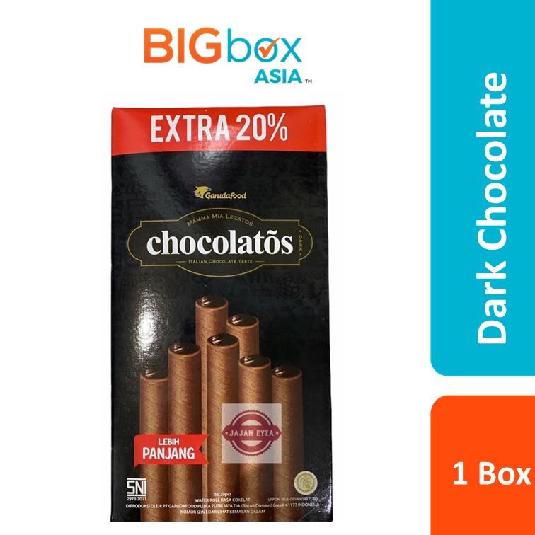 Jual Chocolatos Dark Wafer Roll 320g - 1 Box (EXP: 30 Mar 2023) | Shopee Indonesia
