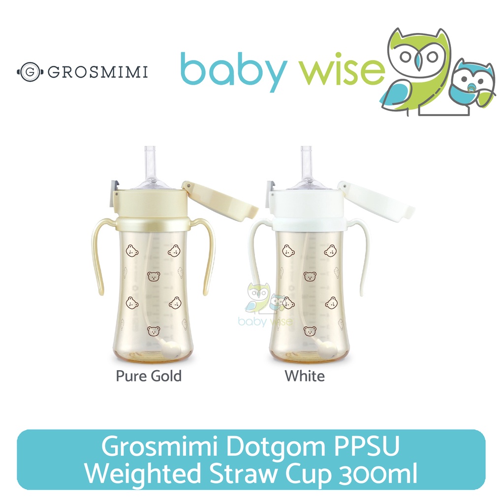Jual Grosmimi PPSU Dotgom Weighted Straw Cup 300ml | Shopee Indonesia