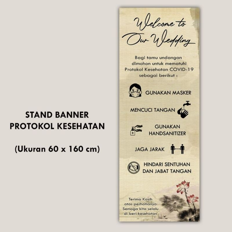 Jual Banner Protokol Kesehatan Pernikahan | Shopee Indonesia