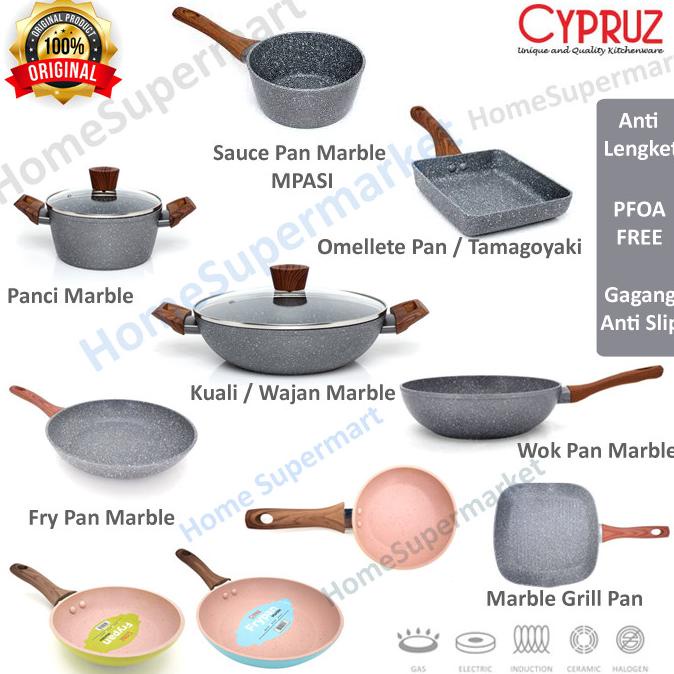 Jual Wajan Anti Lengket Fry Pan Wok Pan Cypruz Kuali Mpasi Keramik Pan Set | Shopee Indonesia