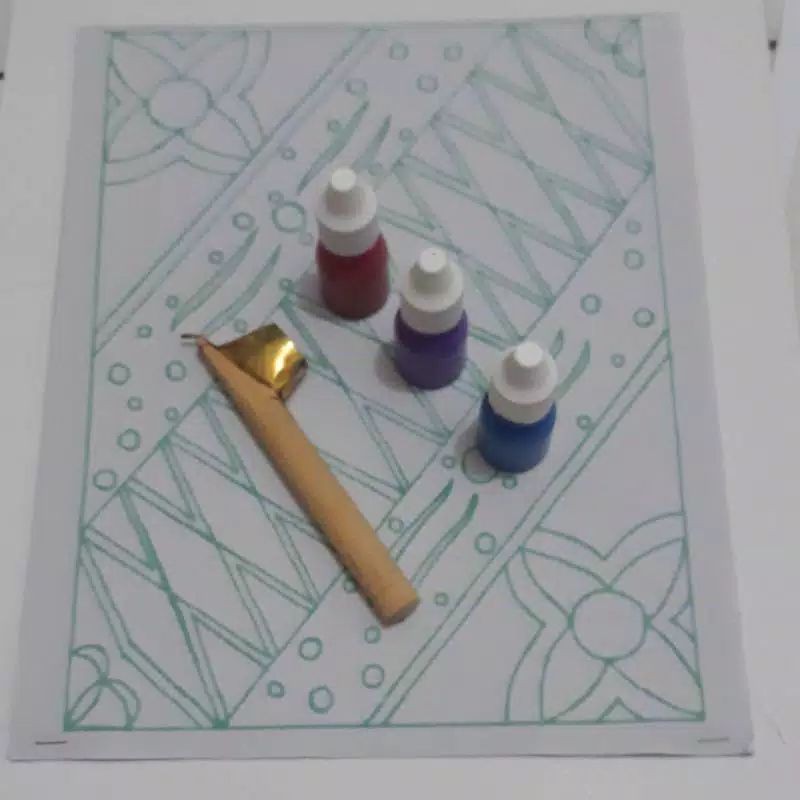 Jual Alat Membatik kain, 3 botol pewarna batik, canting, Praktis siap ...