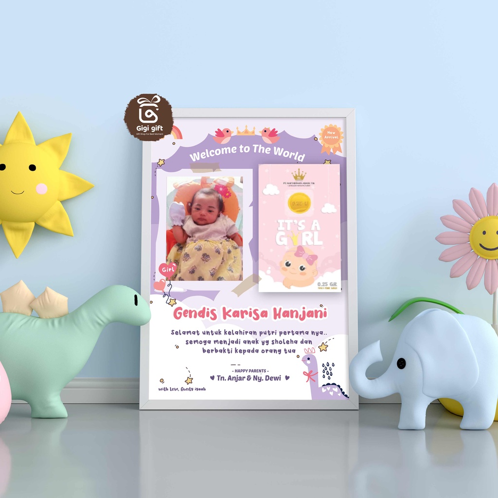 Jual GG-Gift Custom Frame + Emas Mini/wedding/newborn/birthday | Shopee ...