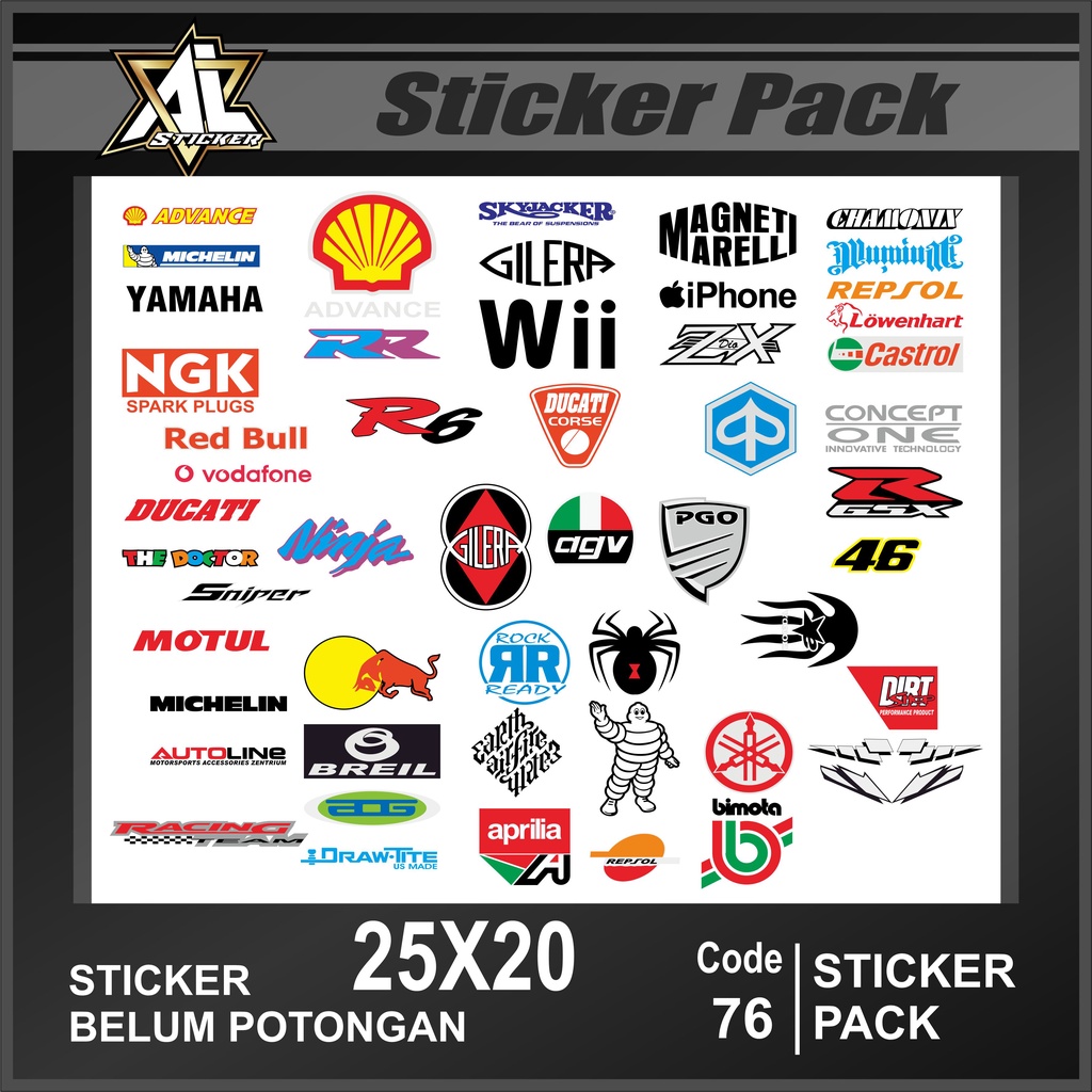 Jual SP76 Sticker Pack Racing Lembaran Sticker Variasi Motor Sticker ...
