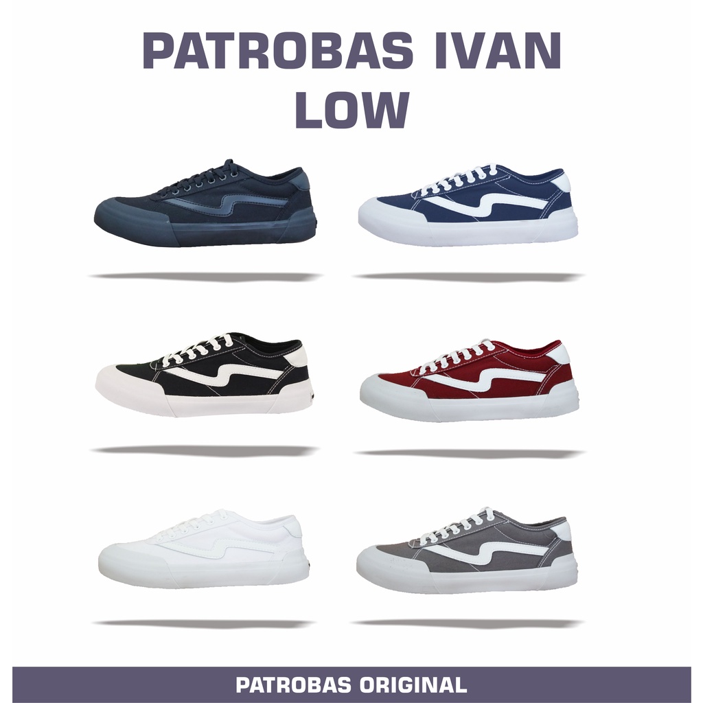 Jual Patrobas New Ivan Low Sepatu Original black white all black navy ...