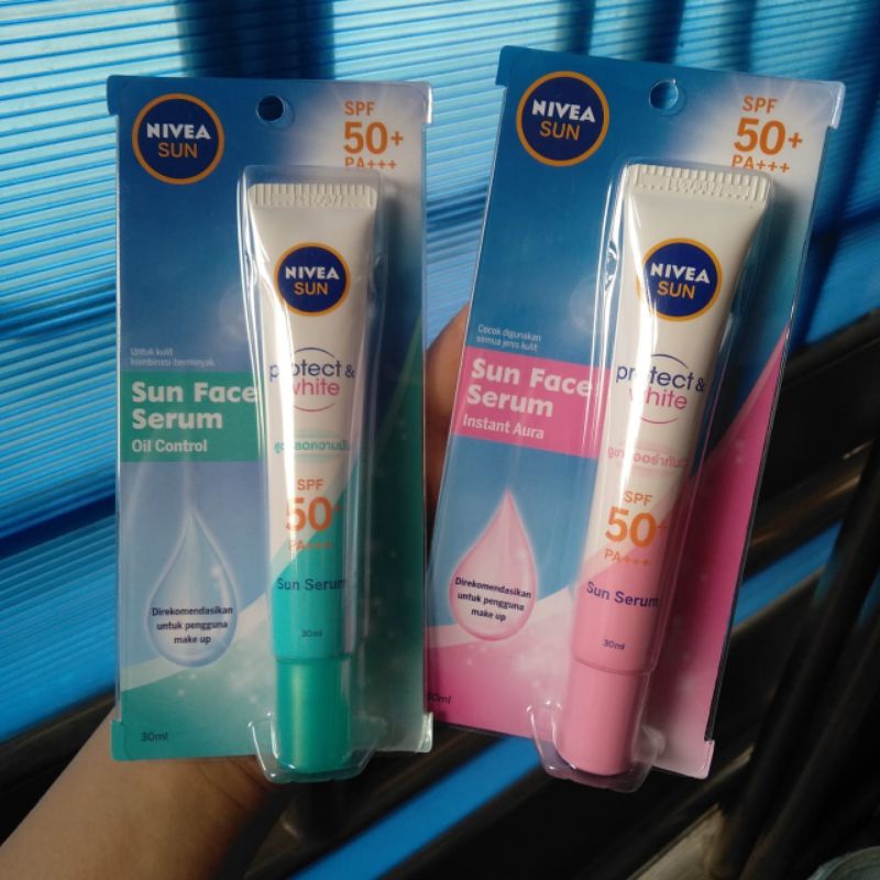 Jual Nivea Sun Protect&White Serum SPF 50PA+++ Oil Control (Biru ...
