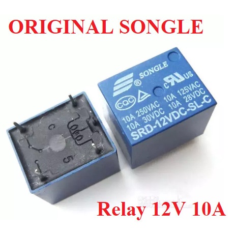 Jual Relay 12V 10A Original Songle SRD-12VDC-SL-C 5 kaki PCB DC | Shopee Indonesia