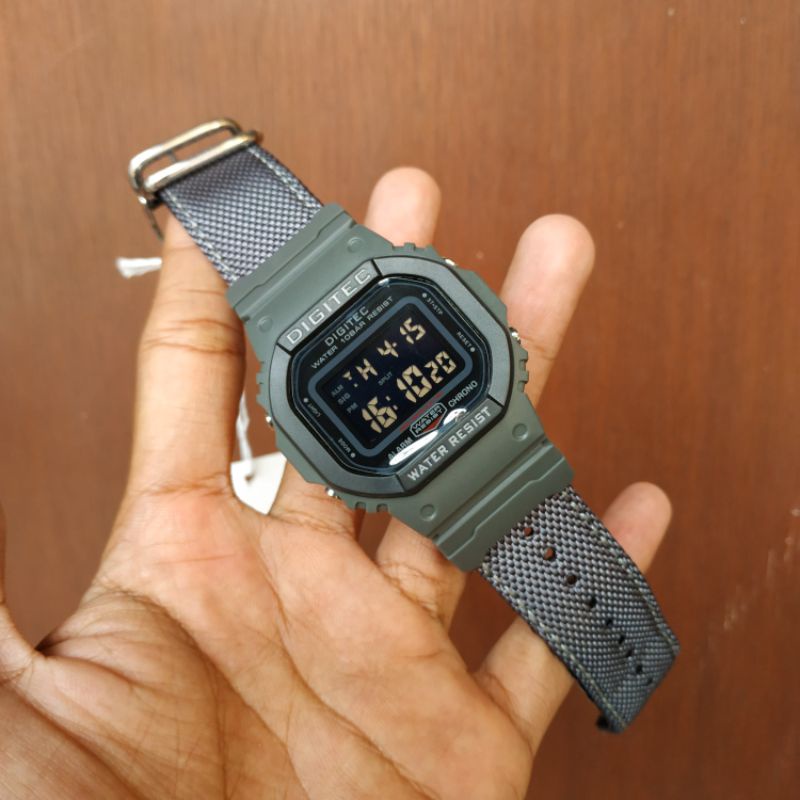 Jual jam tangan cowok Digitec Ori strap kanvas/nylon/kain DG-6034T/MDG ...
