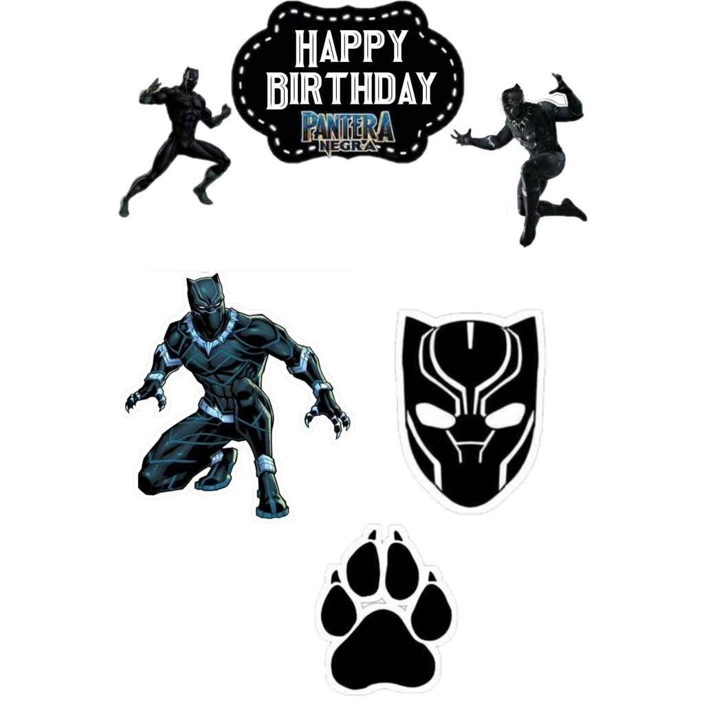 Jual TOPPER CAKE CUSTOM TOPPER ULANG TAHUN / HIASAN KUE BLACK PANTHER ...