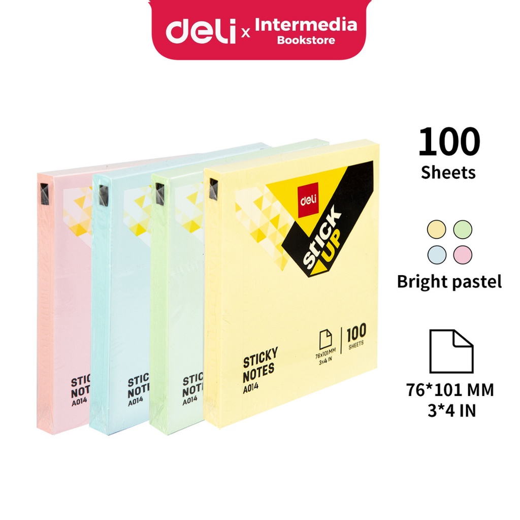 Jual Deli EA01403 Memo tempel - Sticky Notes 100 Sheets perekat kuat ...