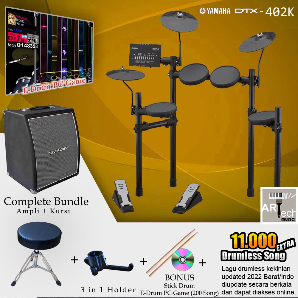 Jual Drum Elektrik Yamaha DTX402 COMPLETE BUNDLE / DTX402K / DTX 402 ...