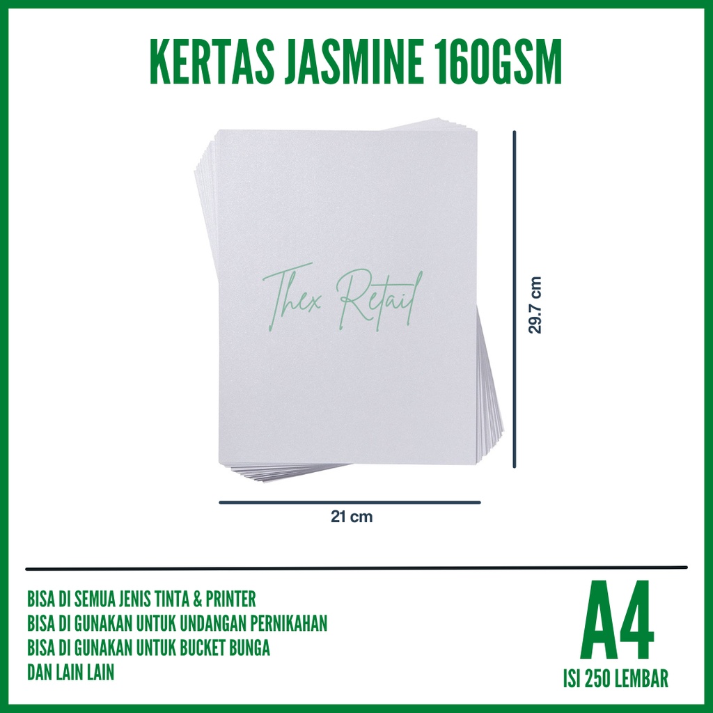 Jual Kertas Jasmine A4 isi 250 lembar / Fancy Paper / Kertas Undangan ...
