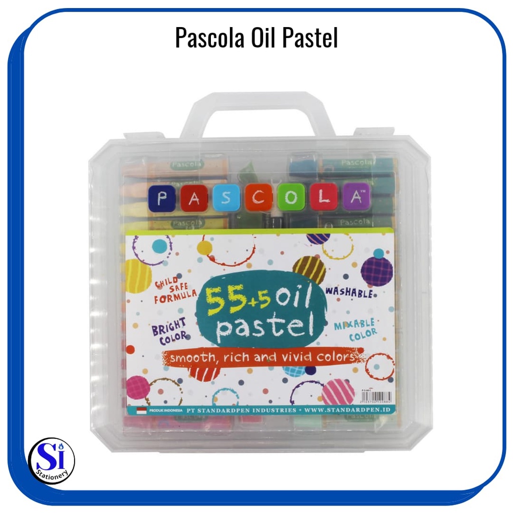 Jual Crayon Oil Pastel Standard Pascola 55+5 Warna/Pascola Oil Pastel ...