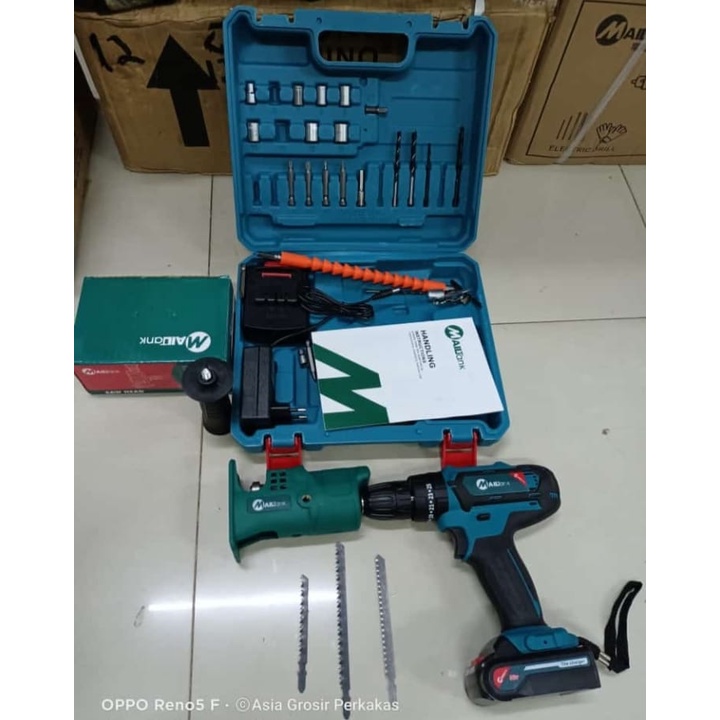 Jual PAKET MURAH !!! 2 ITEM BOR CORDLES 32 VOLT + Adaptor mesin Bor ...