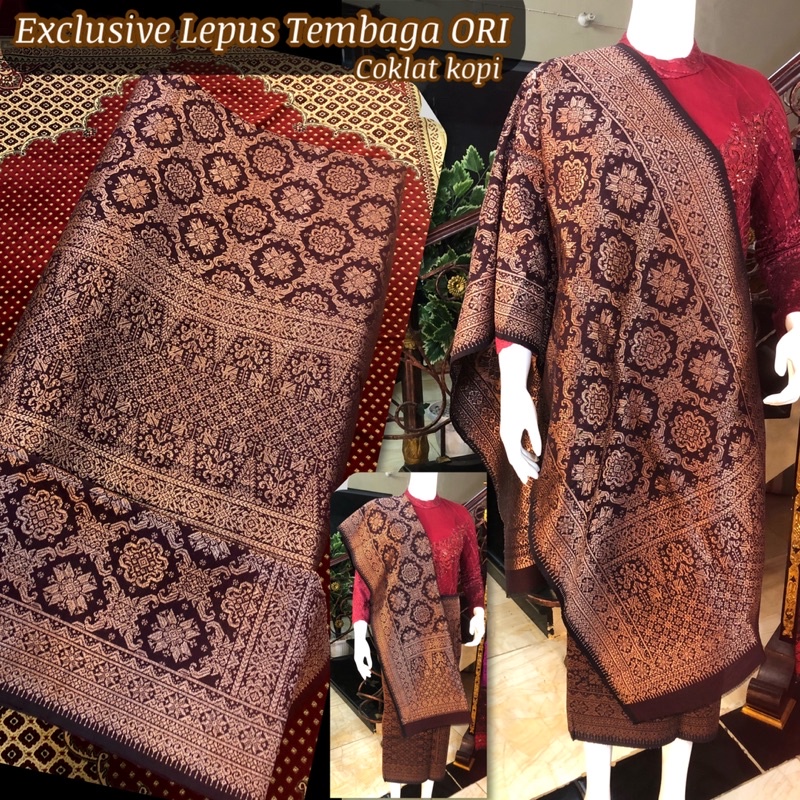 Jual EXCLUSIVE Lepus Tembaga ORI /coklat kopi/songket tenun asli palembang /ilham songket ...
