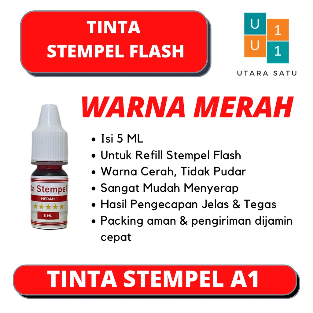 Jual Tinta Stempel Flash Warna Merah 5 ML | Shopee Indonesia