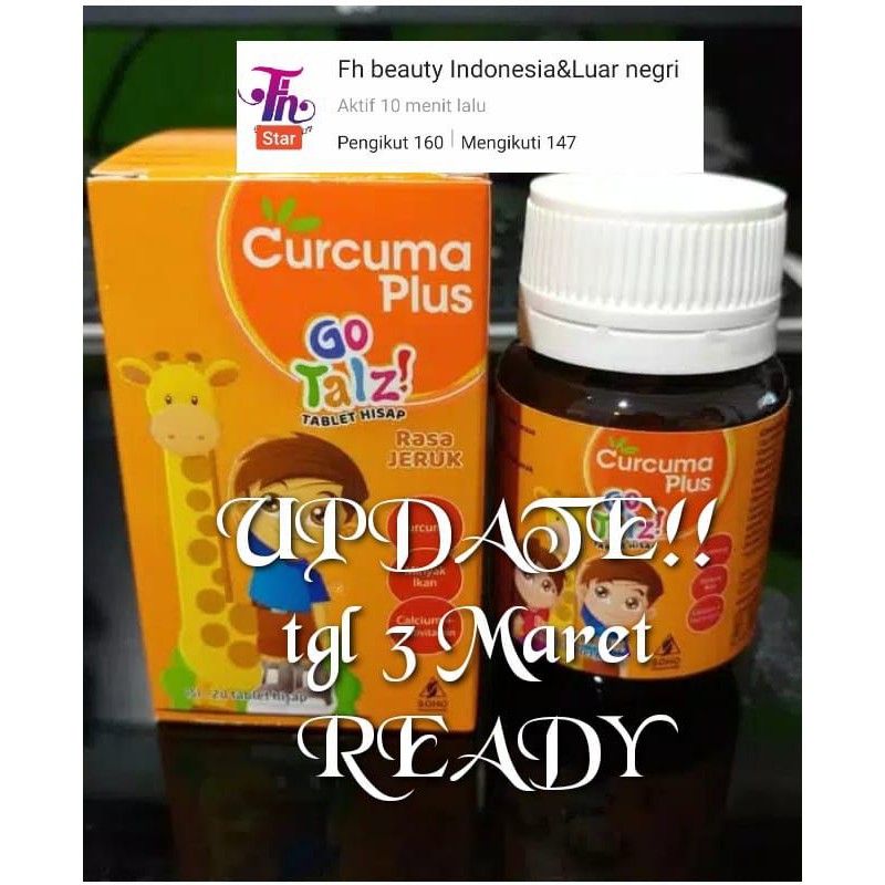 Jual Curcuma Plus Go Talz Rasa Jeruk 20 tablet hisap Kemasan Baru ...