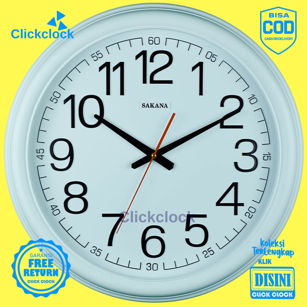 Jual Jam Dinding Quartz Minimalis Coklat Sakana 073 Besar Dekorasi ...