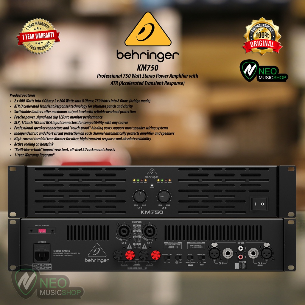 Jual Behringer KM750 Professional 750 Watt Stereo Power Amplifier ...