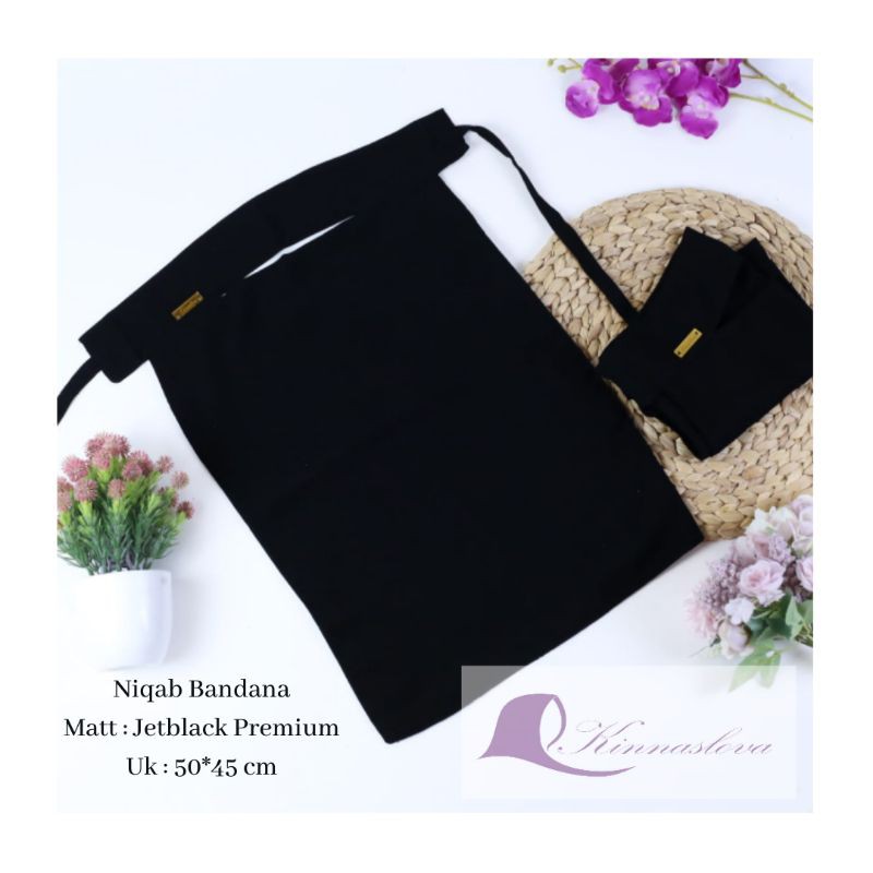 Jual CADAR BANDANA JETBLACK || Niqab bandana hitam | Shopee Indonesia