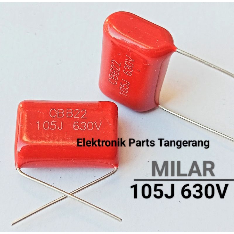 Jual CAPACITOR MILAR 105J 630V 105 J 1UF BQ72 CAPACITOR MYLAR 105K 630V ...