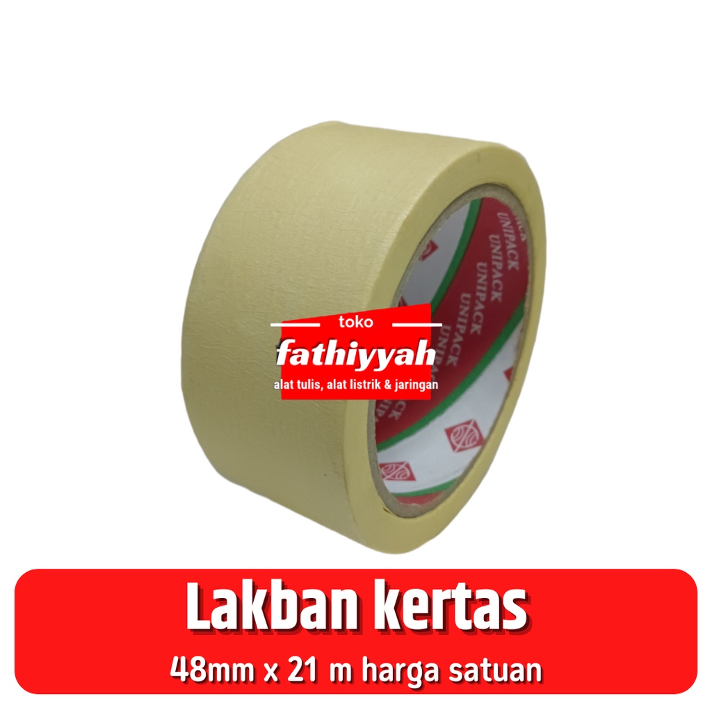Jual lakban kertas masking Tape Lakban Kertas 2 Inch / 48 mm | Shopee ...