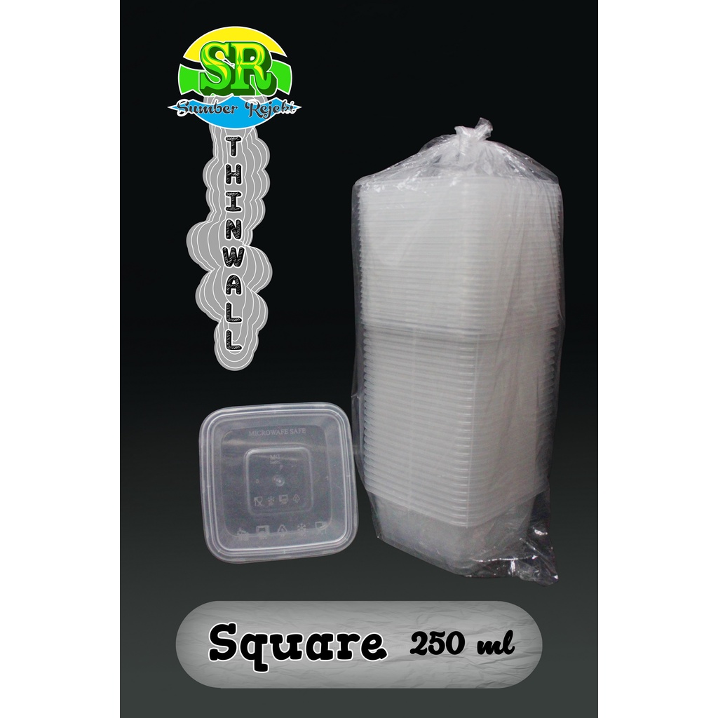 Jual Thinwall Food Container Mer Dm Square Persegi 250 Ml Pcs