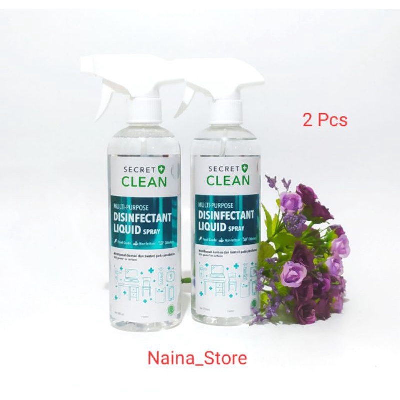 Jual PAKET 2D! DISENFEKTAN SPRAY SECRET CLEAN 500ML/ PAKET HEMAT 2PC ...