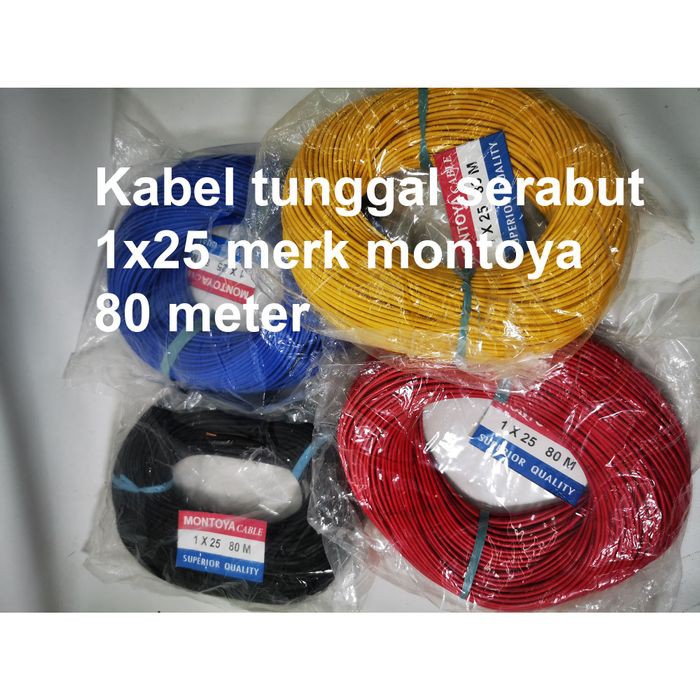 Jual Kabel listrik Tunggal Serabut 1 x 25 Montoya 80 mtr per roll ...
