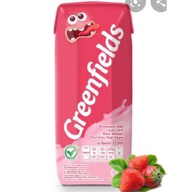Jual Susu UHT Greenfields 125 Ml Strawberry | Shopee Indonesia