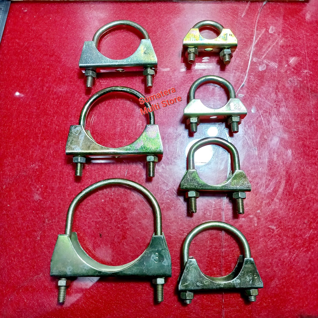 Jual Klem Pipa Besi / Knalpot /Tiang / Kleman U ukuran 1 , 1,25 , 1,5 ...