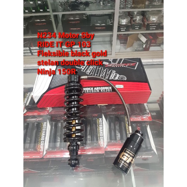 Jual Shock monoshock RIDE IT GP 103 Fleksible black gold kawasaki Ninja 150r | Shopee Indonesia