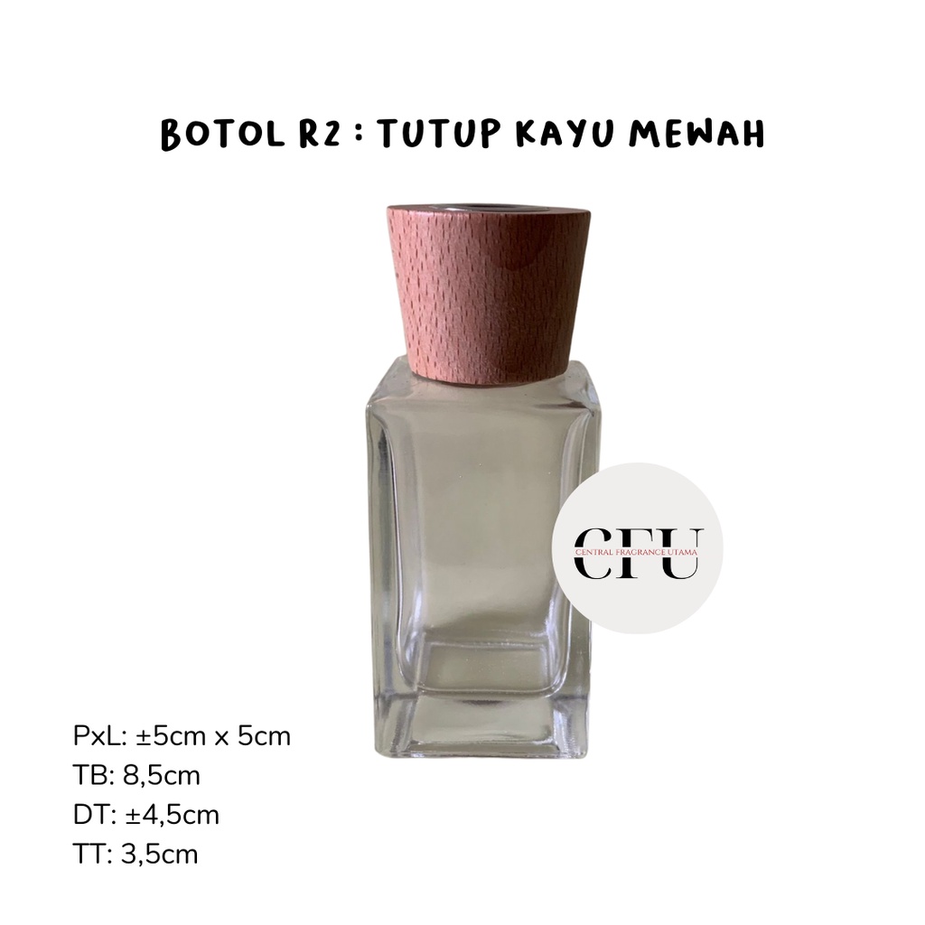 Jual Botol Reed Diffuser Persegi Panjang 100ml Tutup Kayu Mewah (Kode ...