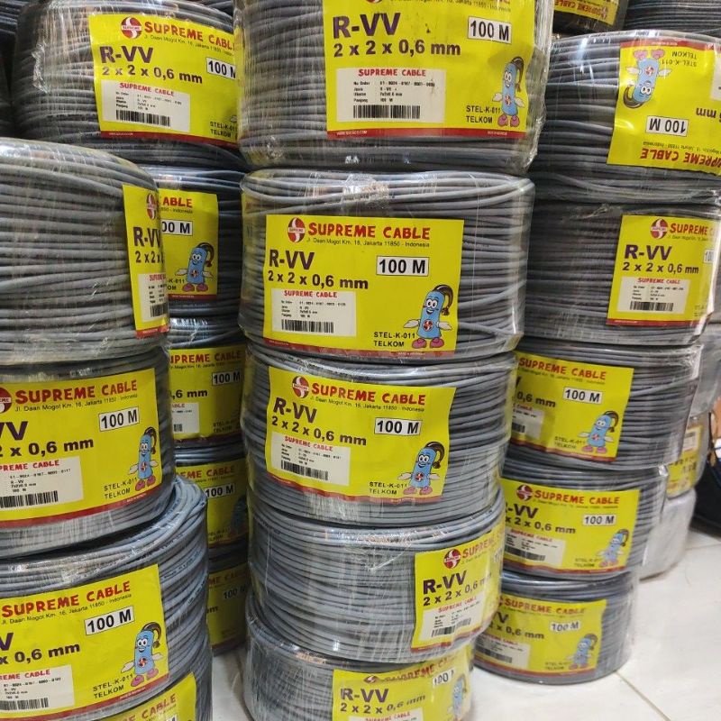 Jual KABEL Telepon SUPREME 2 PAIR ISI 4 2X2X0,6 @ 100 mter | Shopee ...