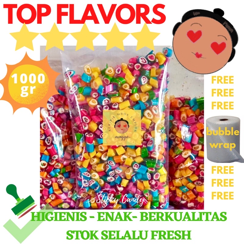 Jual (KEMASAN BESAR) STICKY CANDY PERMEN STIK ROLL POTONG KOREA VIRAL ...