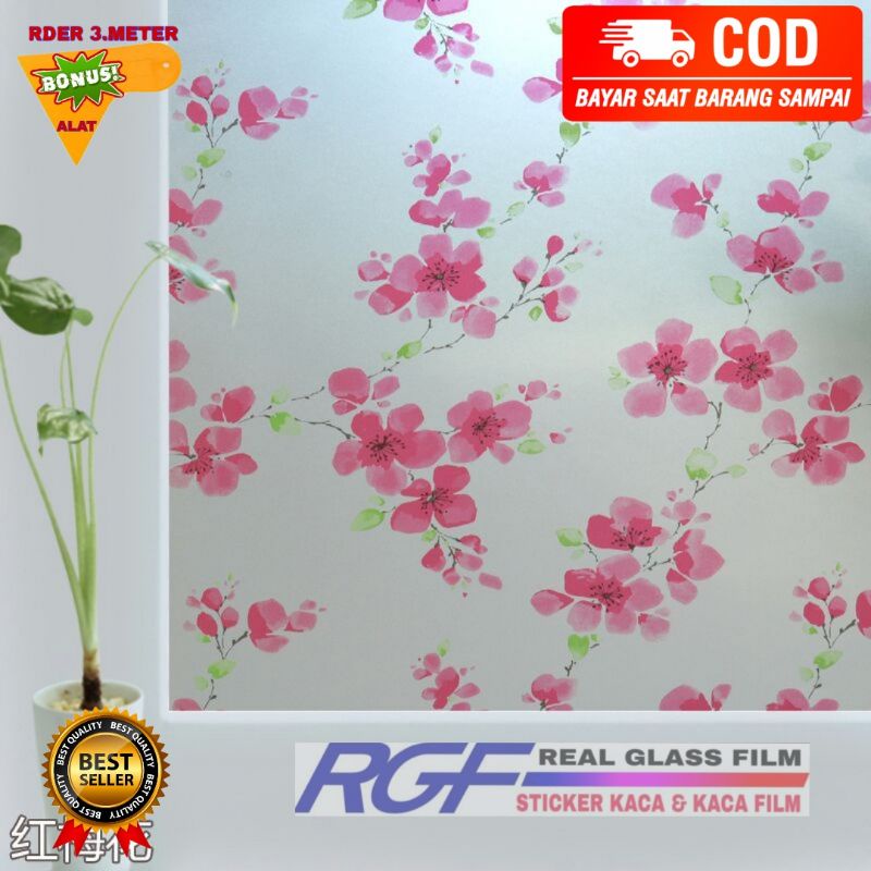 Jual STIKER KACA MOTIF BUNGA SAKURA STICKER JENDELA RUMAH GEDUNG RUKO ...